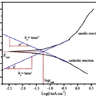 Schematic Polarization Curve Showing Tafel Extrapolation Download Scientific Diagram