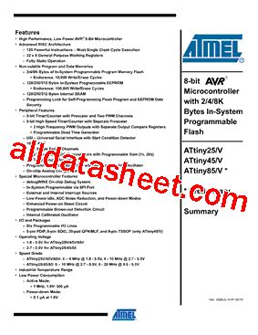 ATTINY Datasheet PDF ATMEL Corporation