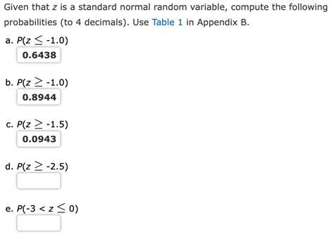Solved Given That Z Is A Standard Normal Random Variable
