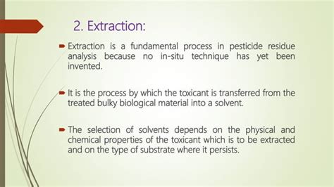 Sampling Extraction Cleanup And Estimation Of Insecticide Residue By