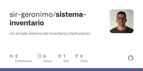 GitHub Sir Geronimo Sistema Inventario Un Simple Sistema De