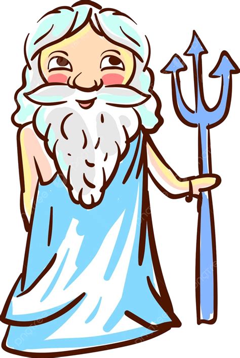 Poseidon Godillustrationvector On White Background Crown Trident Background Vector Crown