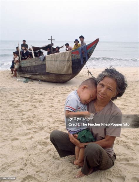Vietnamese Refugees Known As The Boat People At A Refugee Camp On