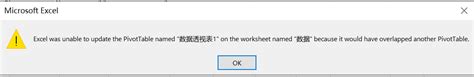 don t know why excel was unable to update the pivottable on the