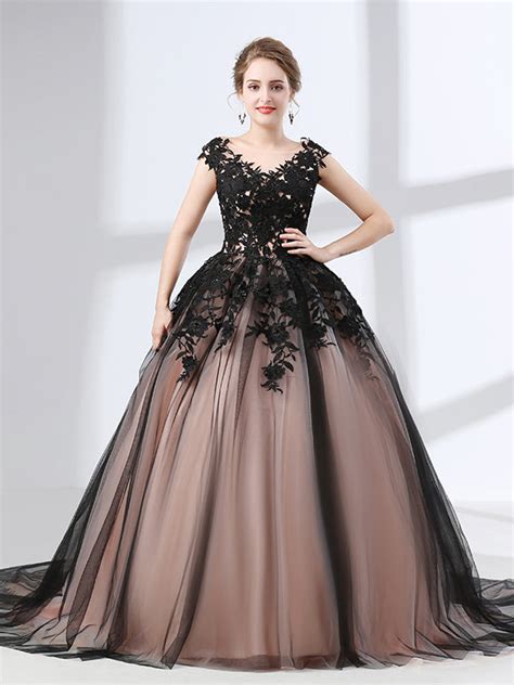 Black Lace Ball Gown Formal Prom Dress Jojo Shop