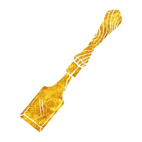 Premium Vector Chisel Woodworking Tool In Gold Foil Texture Vector Illustration