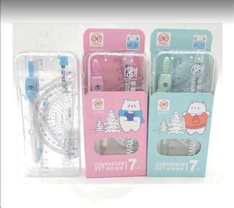 As 7 Pcs Compass Set With Protractor Rulers Drafting Tools Kit For Math Geometry Lazada Ph