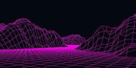 추상 디지털 풍경입니다 와이어 프레임 풍경 배경입니다 3d 미래 벡터 일러스트입니다 0명에 대한 스톡 벡터 아트 및 기타 이미지 0명 1980 1989 년 1990