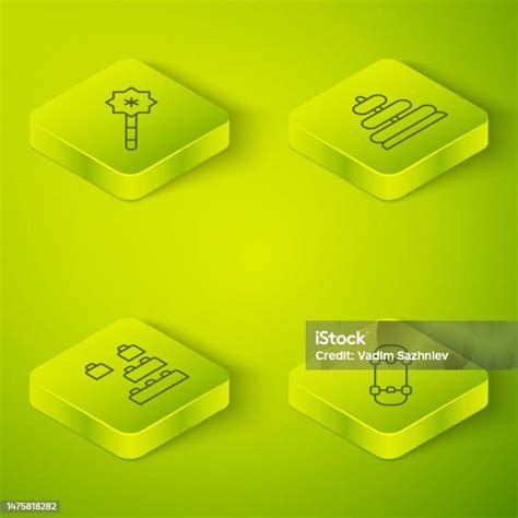 아이소 메트릭 라인 피라미드 장난감 장난감 빌딩 블록 벽돌 스케이트 보드 및 마술 지팡이 아이콘을 설정합니다 벡터 3차원 형태에 대한 스톡 벡터 아트 및 기타 이미지