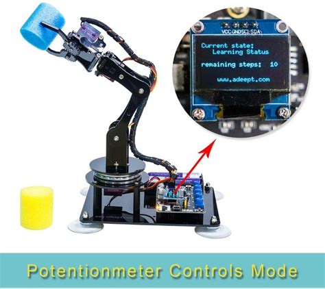 Adeept 5 DOF Robot Arm 5Axis Robotic Arm Kit Compatible With Arduino IDE Programmable Robot