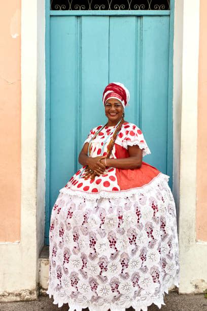Brazilian Woman Of African Descent Wearing Traditional Baiana Costume In Salvador Brazil Stock