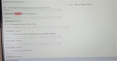 Solved A Parametrized Curve Is Given Chegg