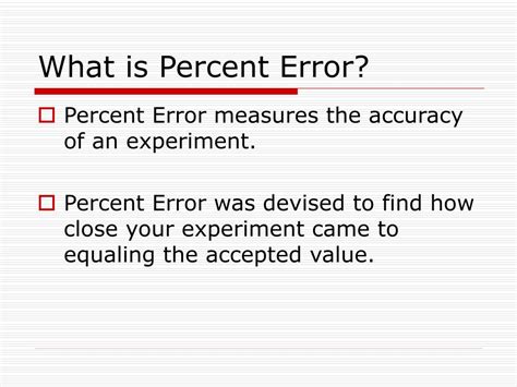 PPT Percent Error PowerPoint Presentation Free Download ID 5581807