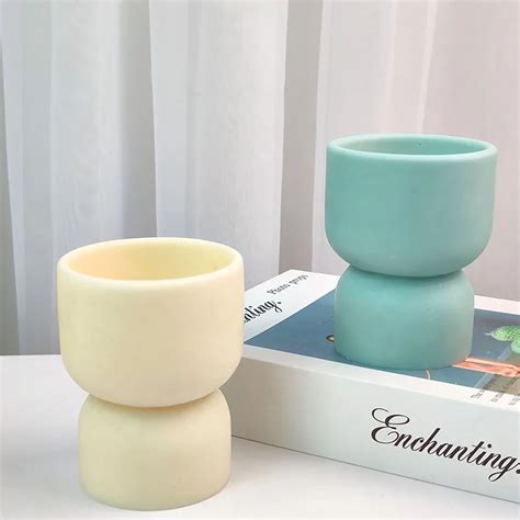 Diy 양초 컵 실리콘 금형 수지 깔때기 모양 시멘트 아로마 테라피 석고 금형 홈 인테리어 공예 힌트스톡 제품의