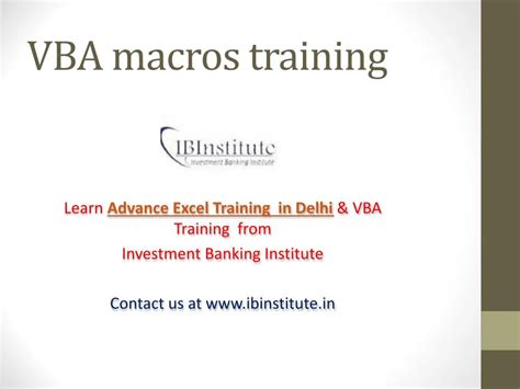 ppt online advance excel and vba training in india powerpoint