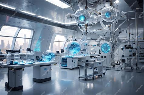Premium Ai Image Nanotechnology Futuristic Science Lab