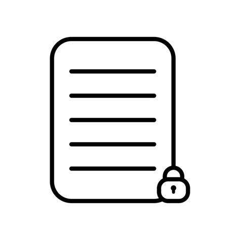 Encrypted File Password Protected Document Icon In Line Style Design Isolated On White