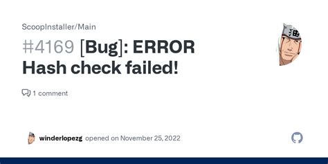 Bug Error Hash Check Failed · Issue 4169 · Scoopinstallermain · Github