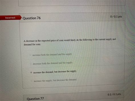 Solved 001 Pts Incorrect Question 62 If A Small Increase