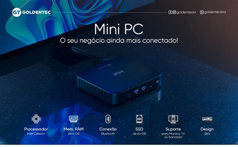 Mini Pc Dual Core 4gb 64gb Windows 11 Home Goldentec Lojagoldentec