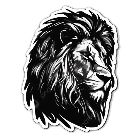Hình ảnh Nhãn Dán đầu Sư Tử Clipart đen Vectơ Png Thiết Kế Nhãn Dán
