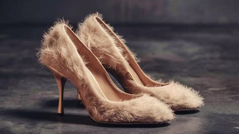 Premium Photo Heels On Hairy Fabric
