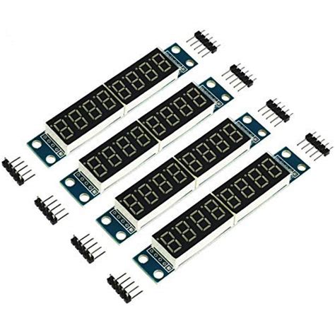 Devmo 4pcs 8 Digit 7 Segment Module Max7219 8 Bit Digital Segment Tube