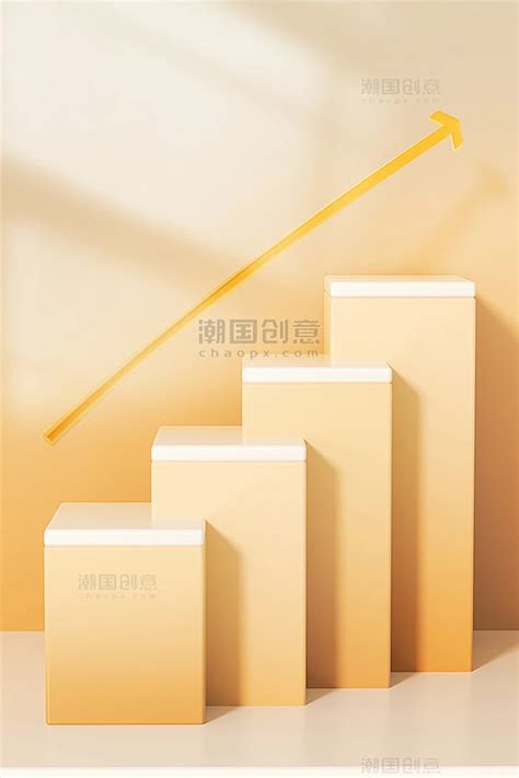 金色简约电商阶梯式升级对比详情页3d场景 花瓣网