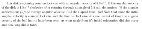 Solved A Disk Is Spinning Counterclockwise With An Chegg