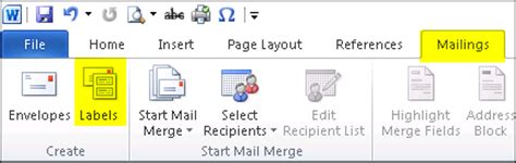 Creating A Mail Merge Template For Labels