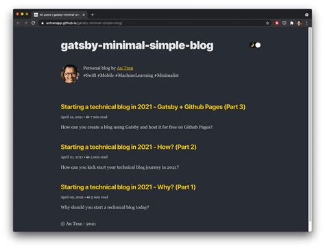 starting a technical blog in 2021 minimal starter package part 4 gatsby minimal simple blog