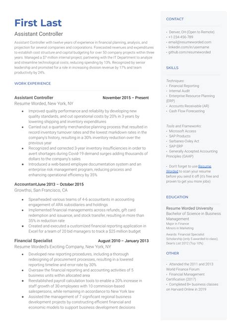 4 Financial Controller Resume Examples For 2025 Resume Worded