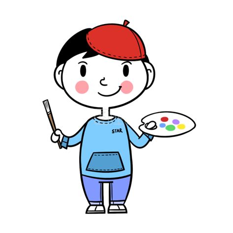图怪兽原创元素卡通小画家人物 背景素材图片 图怪兽