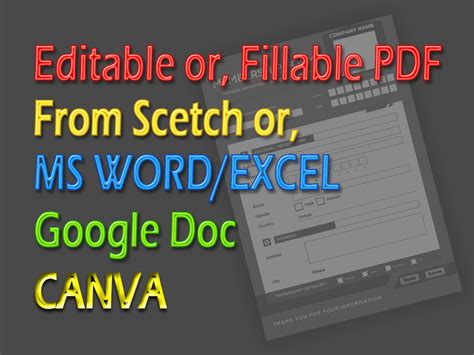 Canva Fillable Pdf Form Creation Sketch To Pdf And Word To Editable