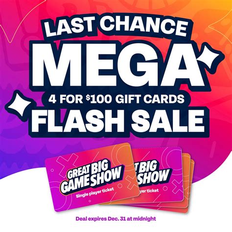 4 For 100 Ticket Bundle Great Big Game Show