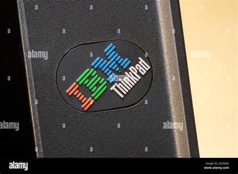 Old Ibm Thinkpad Logo Symbol On An Old Pre Lenovo Think Pad Laptop