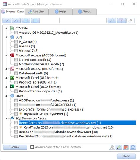 AccessUI Data Source Manager