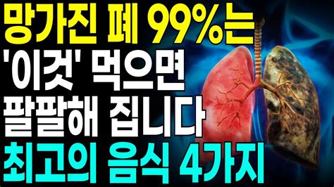 먹으면 폐가 살아나는 최고의 음식4가지 노년기 기관지 건강 기침 천식 폐암까지 평생 안 걸립니다 폐 건강을 지키는 생활습관까지 총정리 Youtube