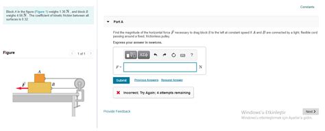 Solved Constants Block A In The Figure Figure Weighs Chegg