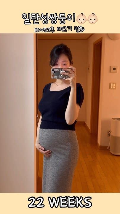 일란성쌍둥이 임산부 임신중기 배크기 변화 10~29주 주수기록🤰🏻📸 쌍둥이브이로그 임신브이로그 주수사진 Youtube