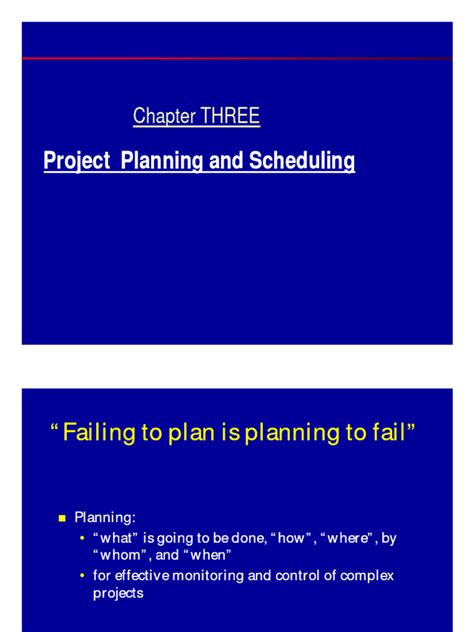 Chapter 3 Planning And Scheduling Pdf