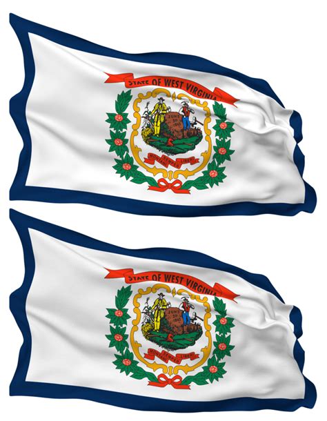 Estado De Oeste Virginia Bandera Olas Aislado En Llanura Y Bache