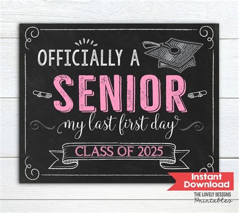 First Day Of Senior Year Sign First Day Of 12th Grade Sign Class Of