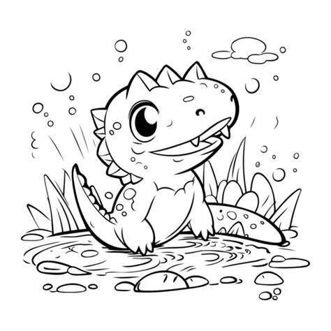 Coloring Page Outline Cute Dinosaur Vector Illustration Stock Vector By ©ibrandify 681862336