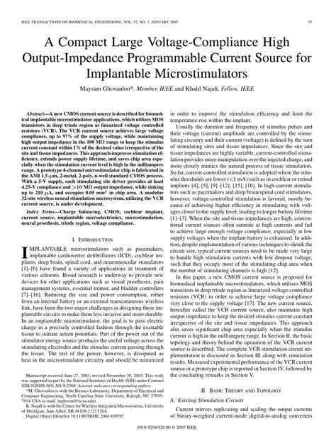 Pdf A Compact Large Voltage Compliance High Output Impedance Programmable Current Source For