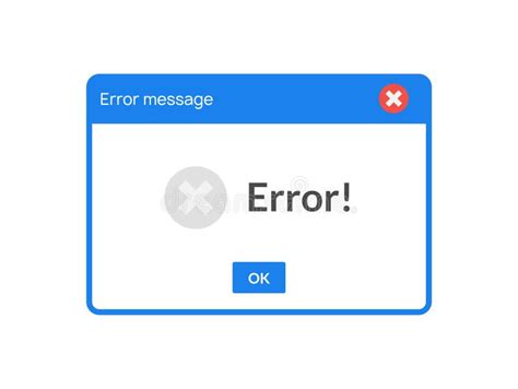 Error Message Computer Window Alert Popup System Error Vector Icon