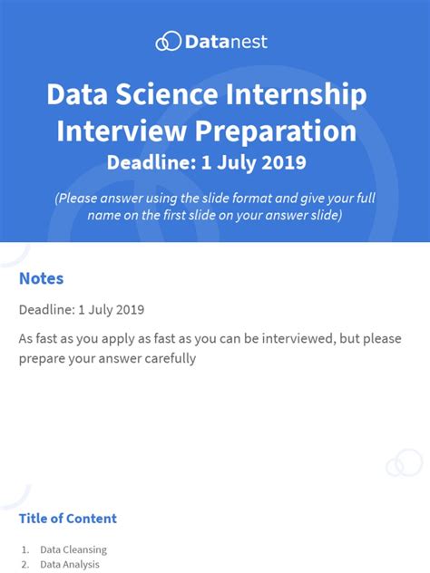 Datanest Data Science Interview Pdf Data Analysis Statistics