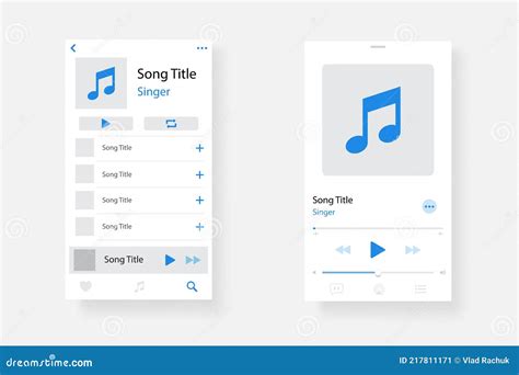 Audio Player Interface Music Player App Interface Social Media Screen