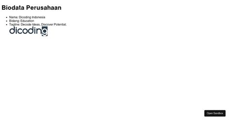Latihan Menggunakan Jsx Codesandbox