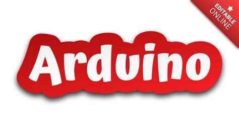 Arduino Red Sticker Style Thank You Text Effect Generator